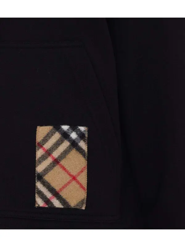 Burberry Cashmere Check Patch Cotton Zip Hoodie