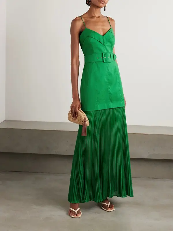 Rebecca Vallance Bailey Tie-up Pleated Dress