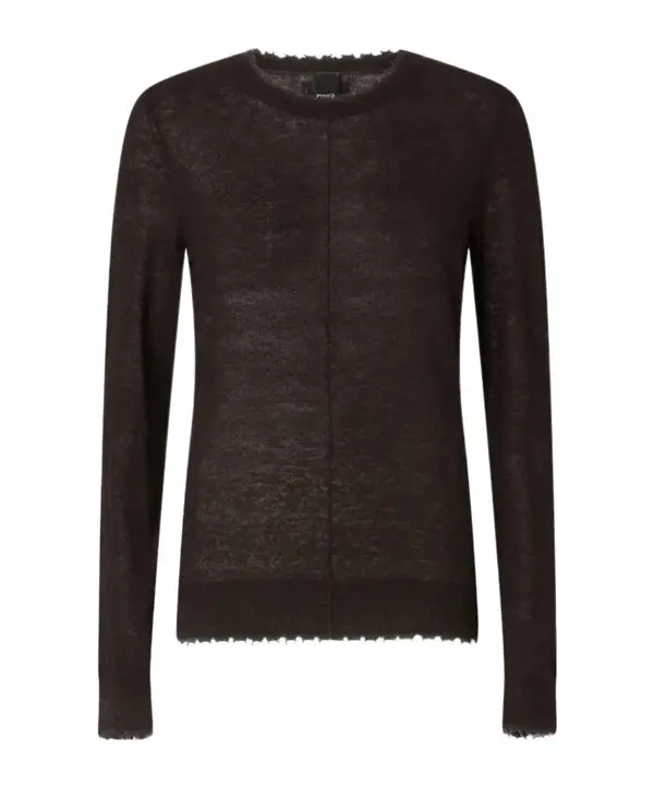 Pinko Distressed Semi-sheer Long Sleeve Top
