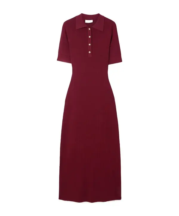 Rebecca Vallance Reagan Ribbed Knit Polo Dress