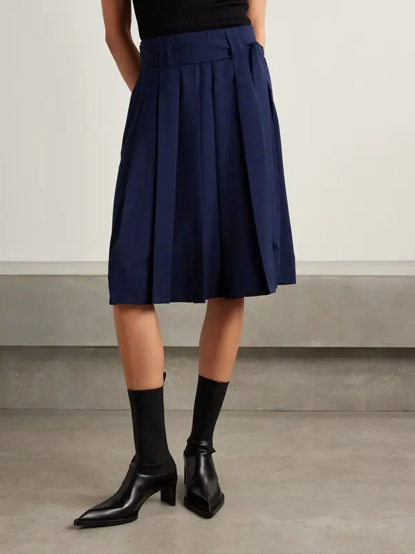 Proenza Schouler Lace-up Pleated Midi Skirt