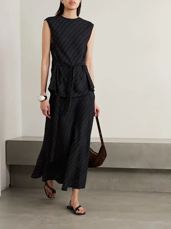 Proenza Schouler Kaia Striped Midi Skirt