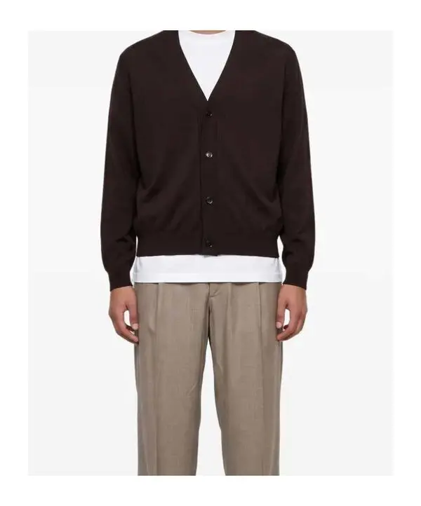 LARDINI V-neck Cardigan - Brown
