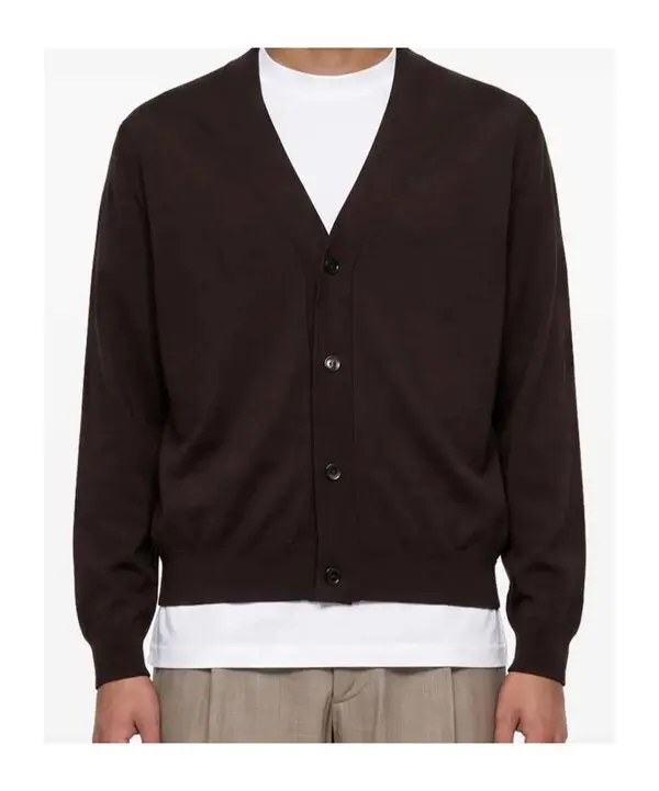 LARDINI V-neck Cardigan - Brown