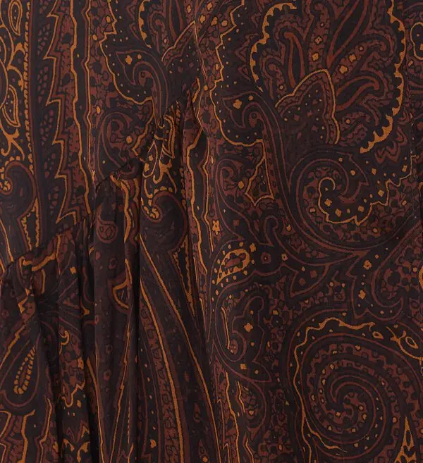 Etro Paisley Ruffled Long Skirt