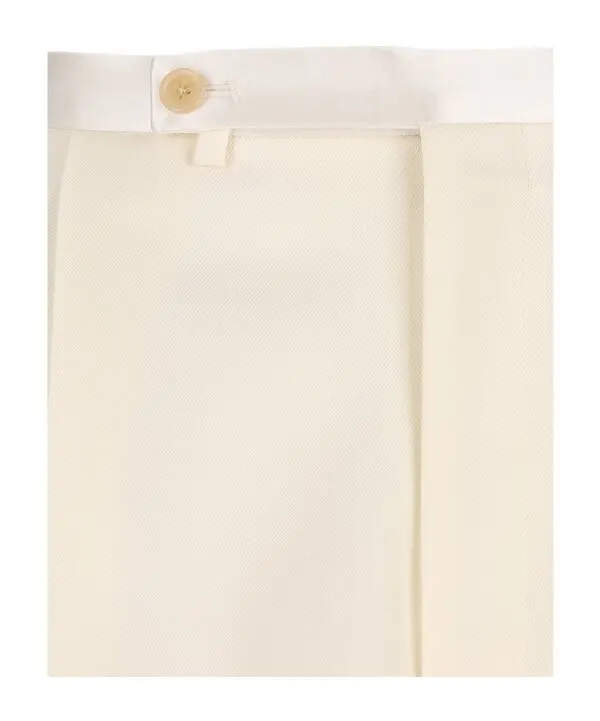 Celine Hepburn Tux Trousers In Diagonal Wool