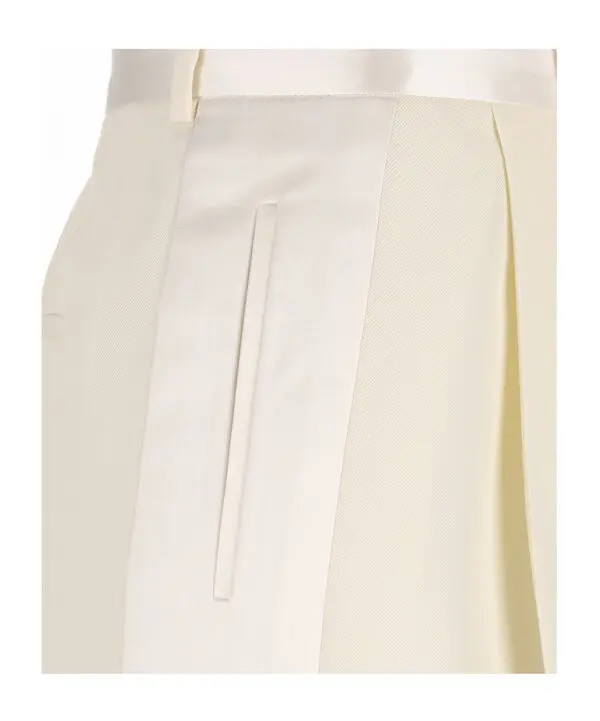 Celine Hepburn Tux Trousers In Diagonal Wool