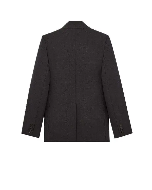 Saint Laurent Double-breasted Jacket In Felted Wool Gabardine