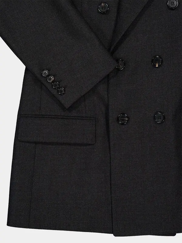 Saint Laurent Double-breasted Jacket In Felted Wool Gabardine