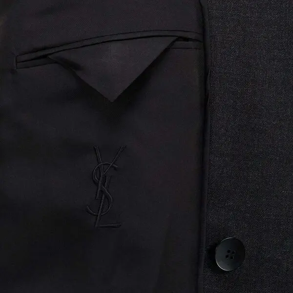 Saint Laurent Double-breasted Jacket In Felted Wool Gabardine