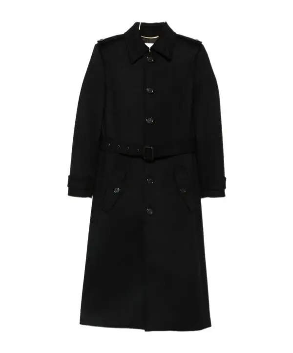 Saint Laurent Single-breasted Belted Coat - No