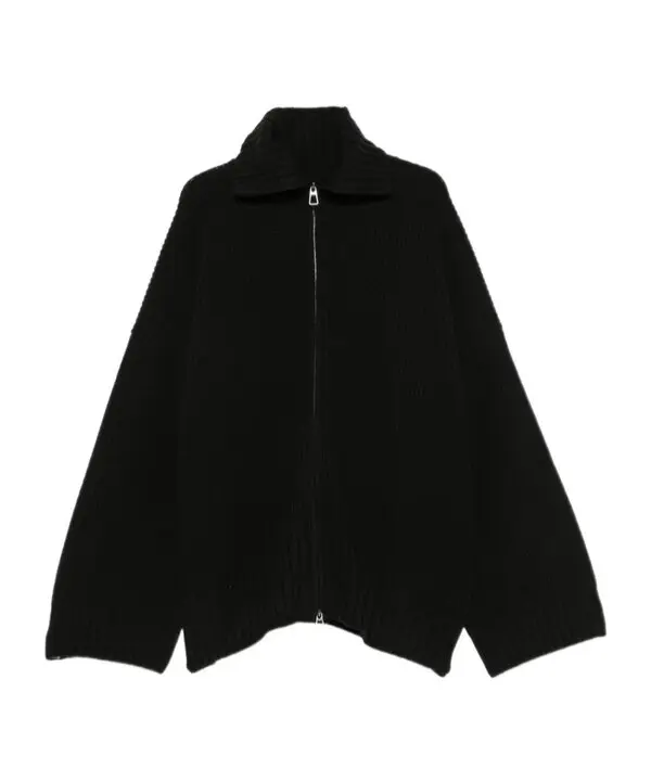 THE FRANKIE SHOP Long-sleeved Zip-up Cardigan - Black