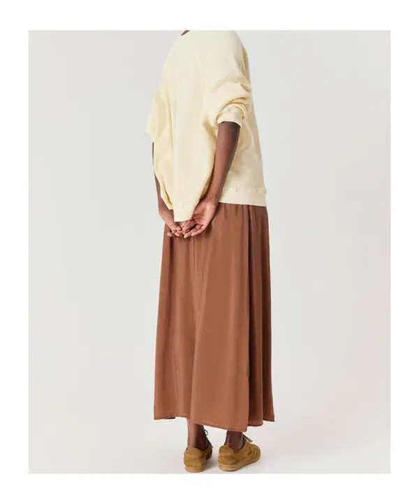 American Vintage Elastic Waistband A-line Midi Skirt