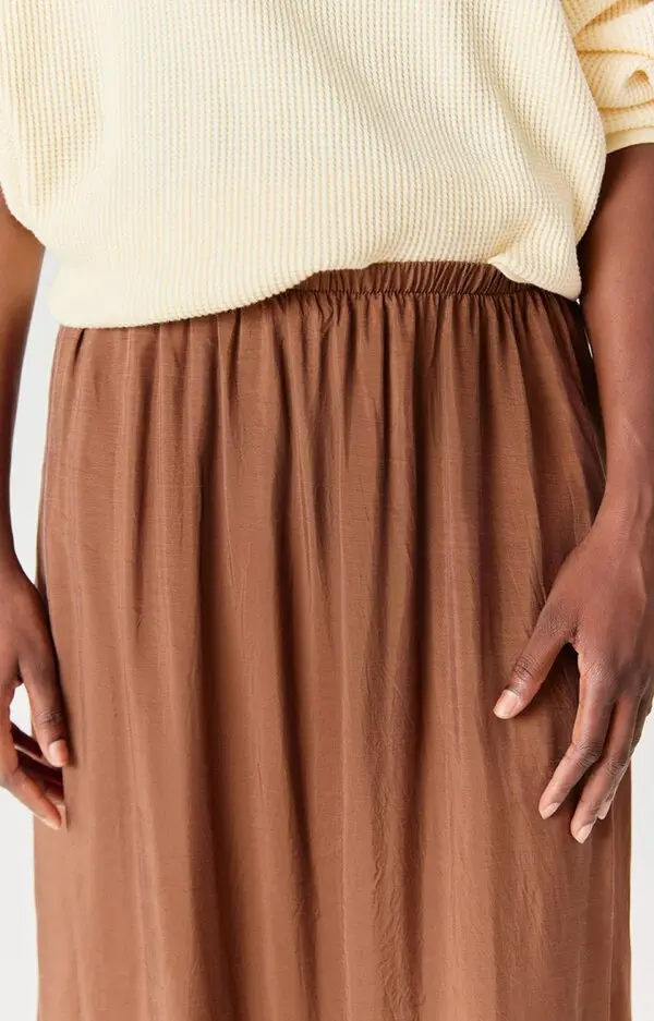 American Vintage Elastic Waistband A-line Midi Skirt