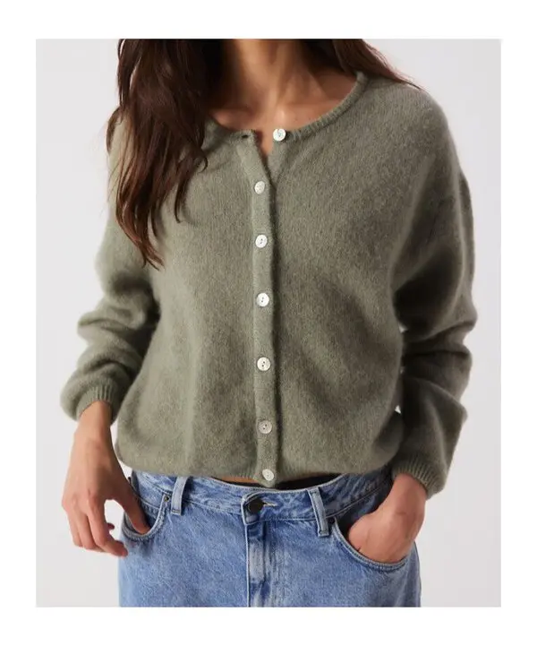 American Vintage Long-sleeved Cardigan With Button Closure - Kakimultichine