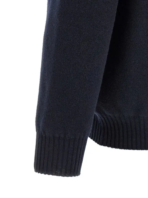 ROBERTO COLLINA Zip Polo Knitted Top