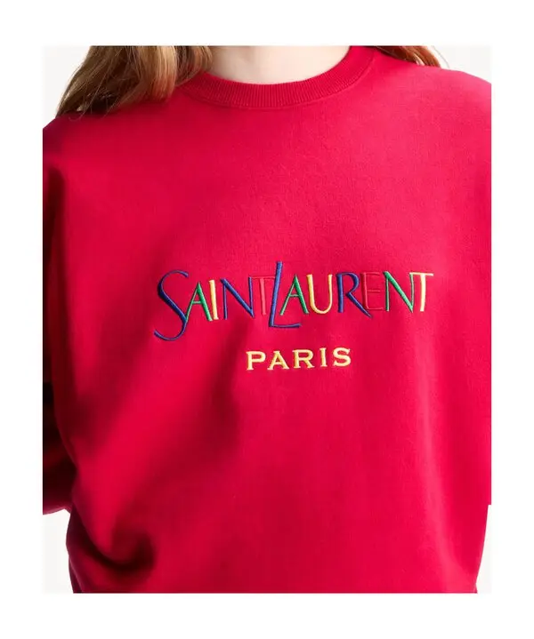 Saint Laurent Embroidered Crewneck Sweatshirt
