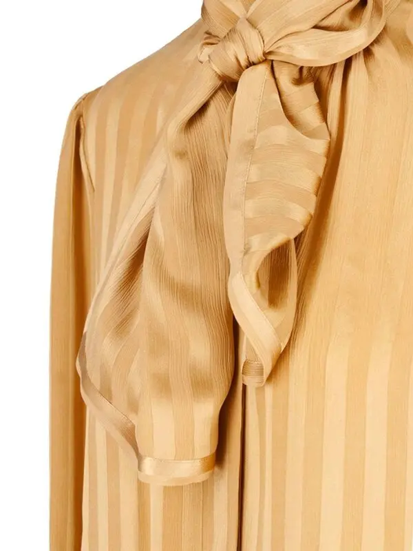 Saint Laurent Striped Bow-tie Shirt