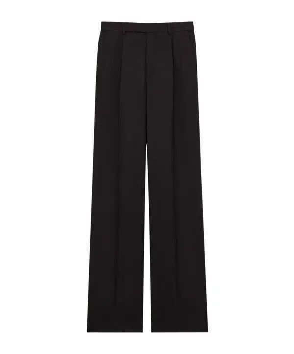 Saint Laurent Fluid Pants In Wool Flannel