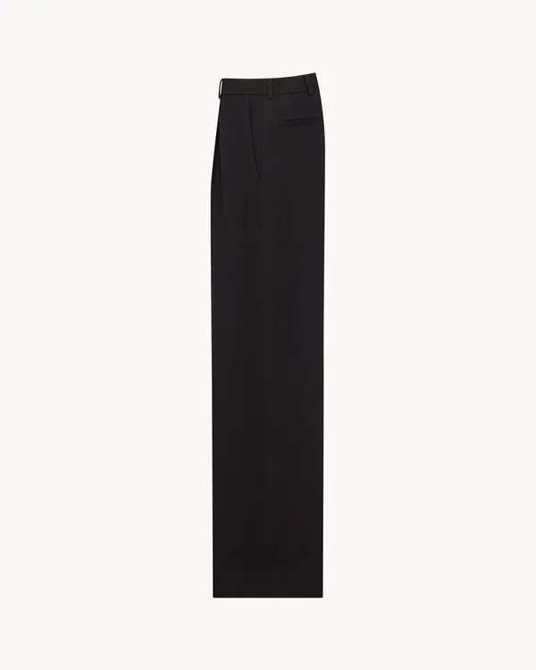 Saint Laurent Fluid Pants In Wool Flannel