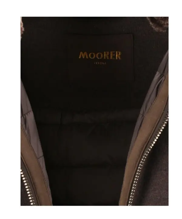 MOORER High-neck Zip Jacket With Fur Trim