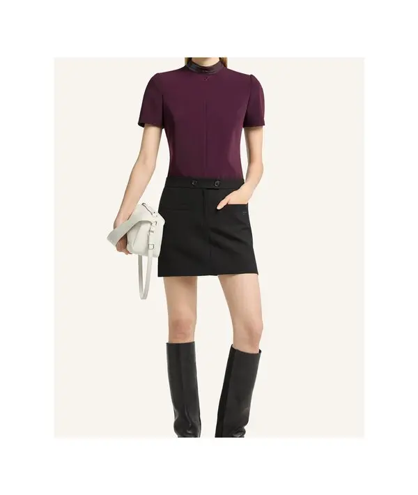 COURREGES Heritage Vinyl-collar Logo-patch Blouse