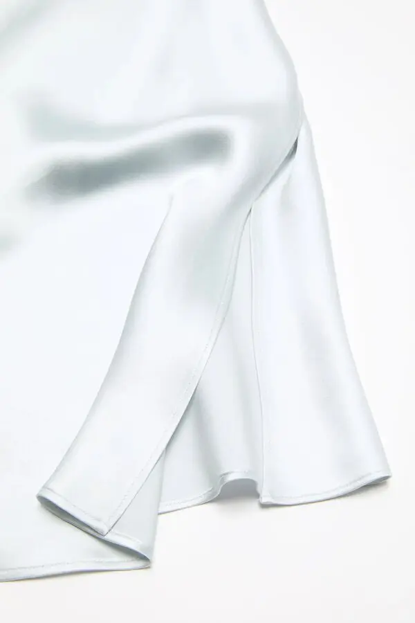 Acne Studios Shiny Satin Tank Top With Adjustable Straps And Side Slit - White