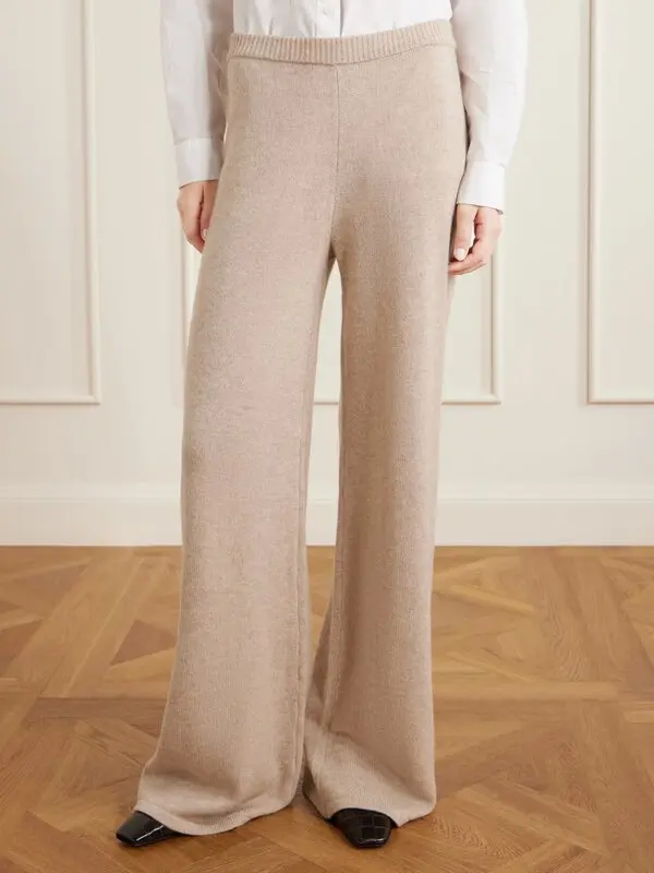 THE ELDER STATESMAN Juniper Cashmere Wide-leg Pants