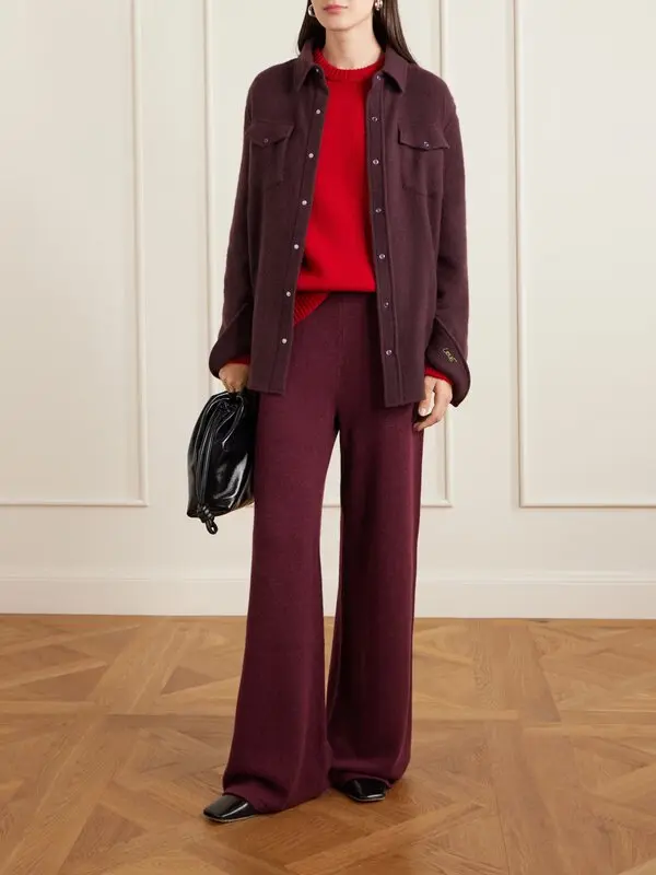 THE ELDER STATESMAN Juniper Cashmere Wide-leg Pants