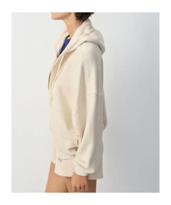 American Vintage Zip-up Hoodie With Drawstring Hood And Puff Sleeves