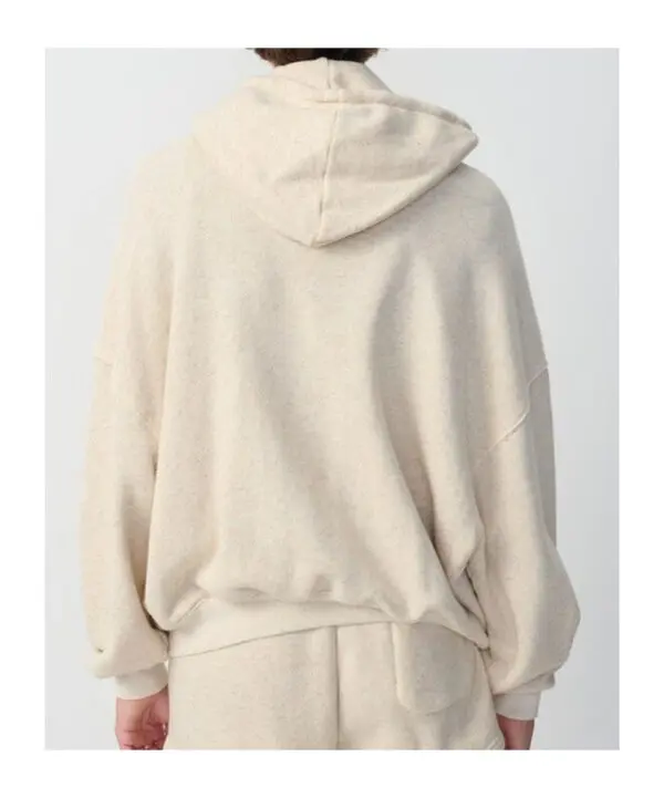American Vintage Zip-up Hoodie With Drawstring Hood And Puff Sleeves