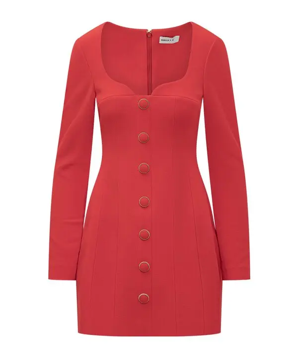 Rebecca Vallance Cameron Buttoned Mini Dress