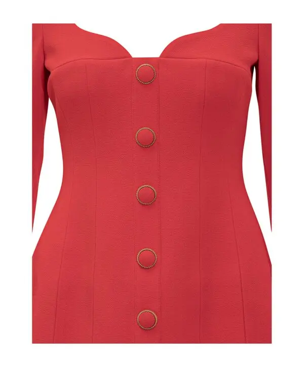 Rebecca Vallance Cameron Buttoned Mini Dress