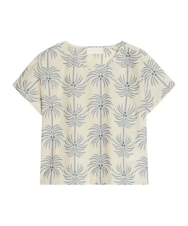 IBLUES Embroidered Palm Print Blouse