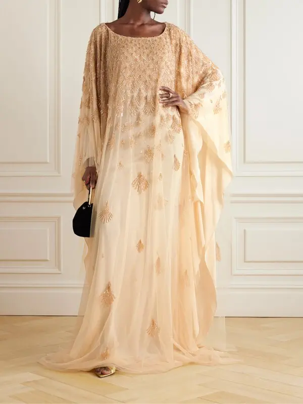 GEORGES HOBEIKA Beaded Tulle Gown
