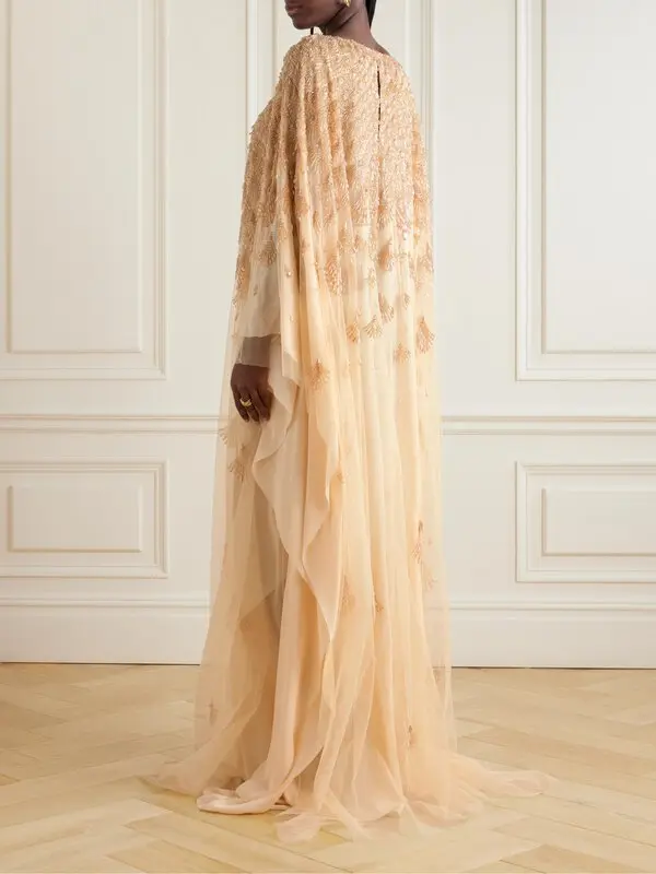 GEORGES HOBEIKA Beaded Tulle Gown