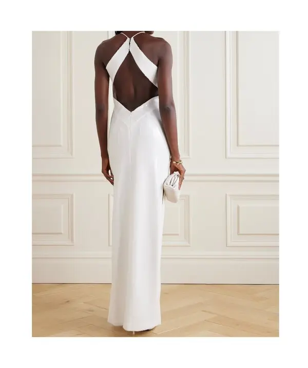 Galvan Kite Long Dress With Openwork Sequins