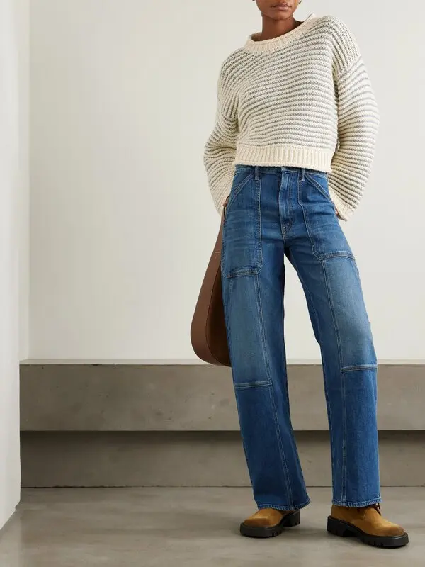 MOTHER The Lasso Utility Sneak High-waisted Straight Leg Jeans