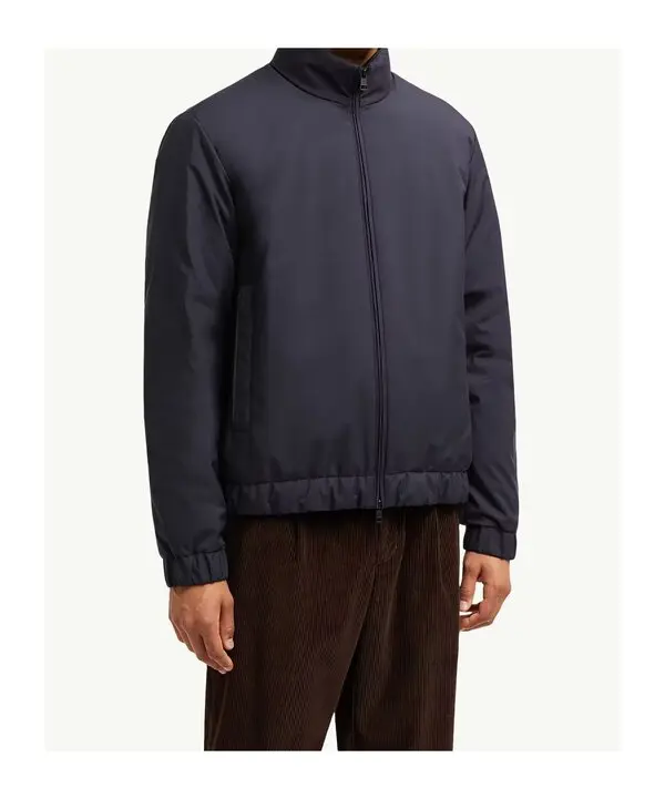 Moncler Luserna Short Down Jacket With Stand Collar - Navy Blue