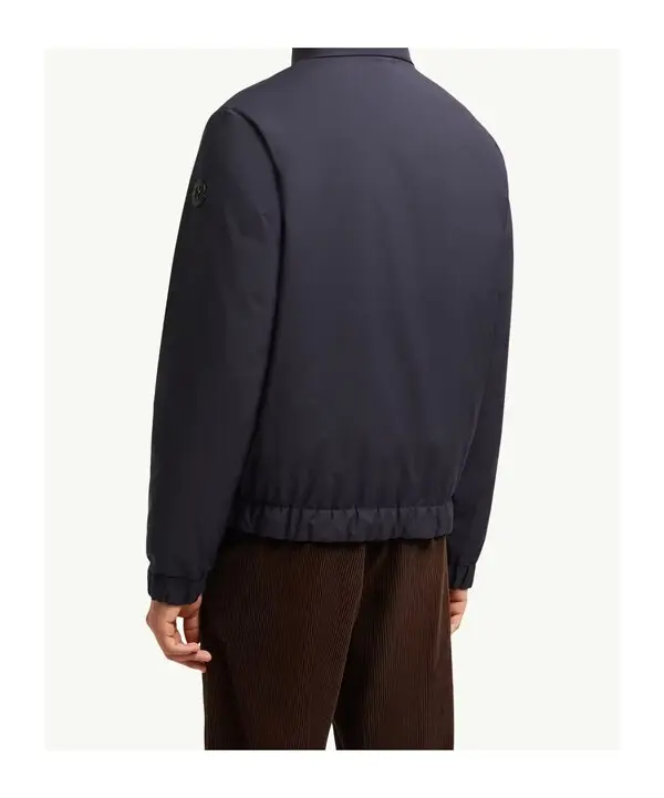 Moncler Luserna Short Down Jacket With Stand Collar - Navy Blue