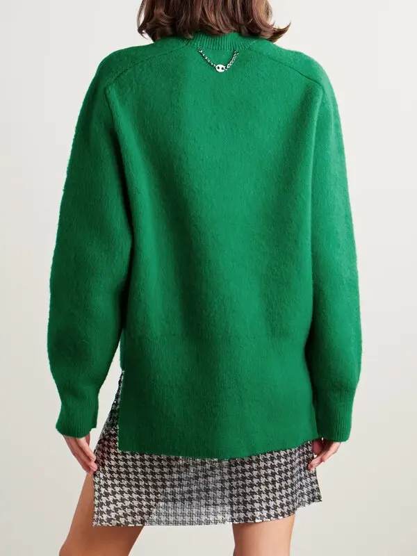 Rabanne Brushed Wool Sweater With Silver Chain Detail