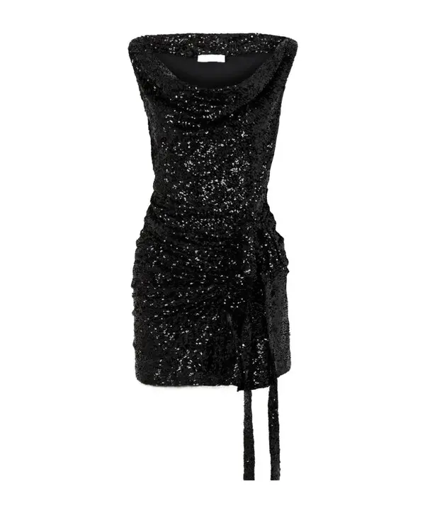 Rabanne Sequin Mini Dress With Bow Detail