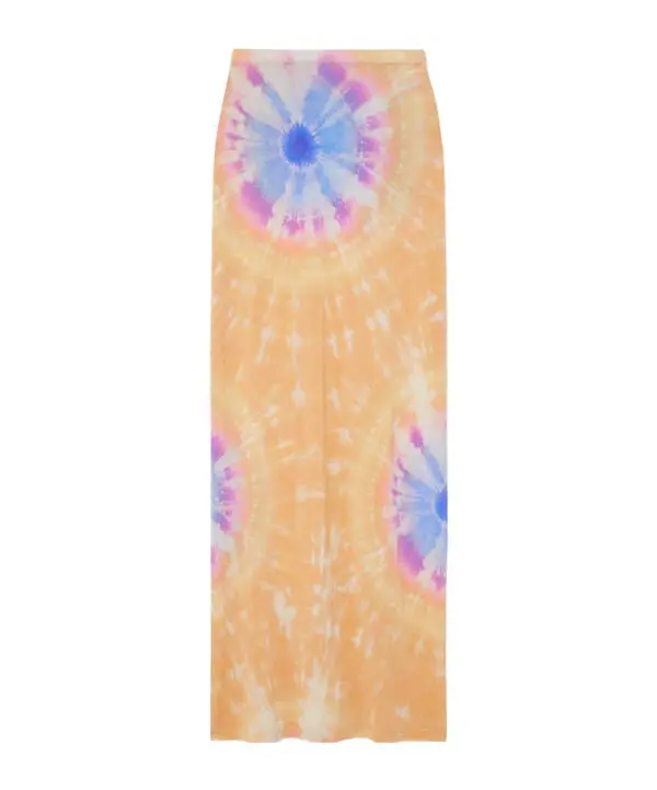 Rabanne Tie-dye Stretch Knit Midi Skirt