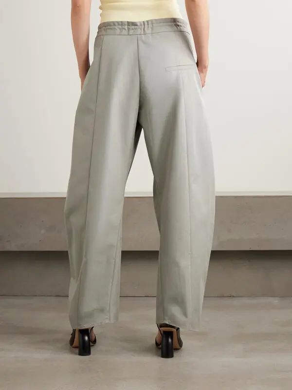 KALLMEYER Pleated Cotton-blend Twill Wide-leg Trousers