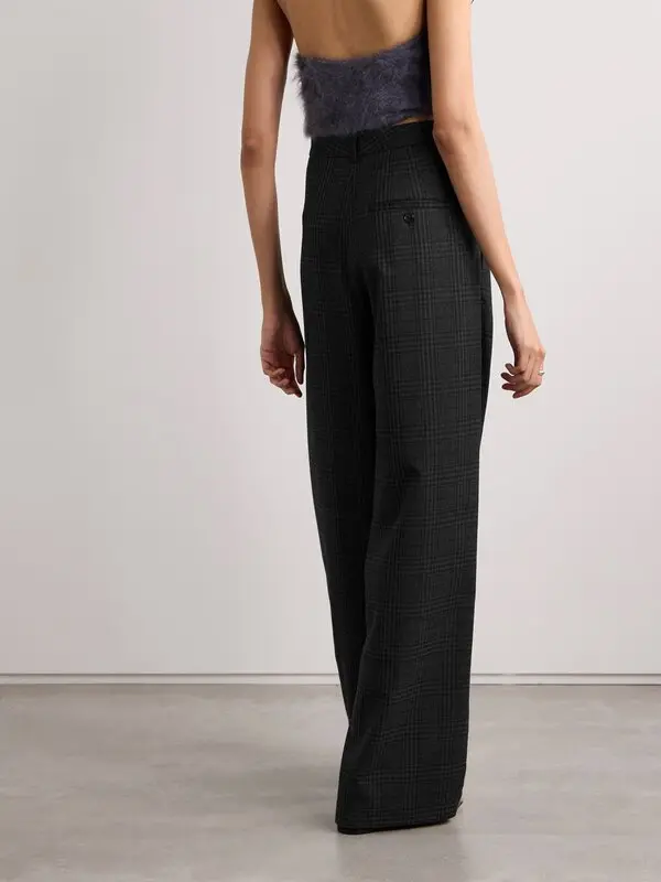 Proenza Schouler Eleanor Plaid Pleated Wide-leg Trousers