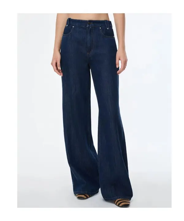 IBLUES Wide-leg Denim Jeans With Stud Appliqués