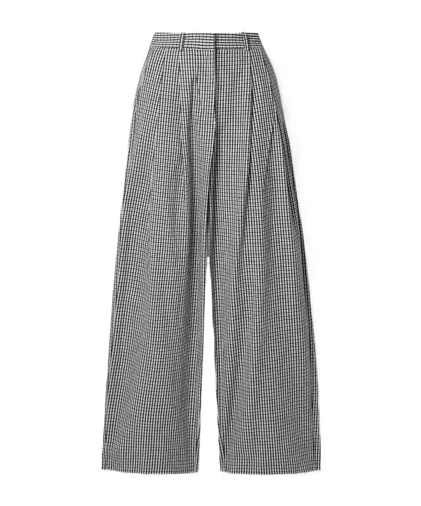 Proenza Schouler Pleated Plaid Wide-leg Trousers