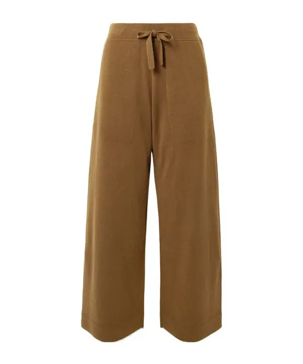 Le Kasha Suria Organic Cashmere Wide-leg Pants - Brown