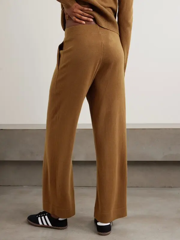 Le Kasha Suria Organic Cashmere Wide-leg Pants - Brown