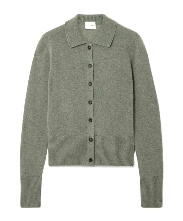 Le Kasha Long-sleeved Knitted Shirt With Classic Collar - Green